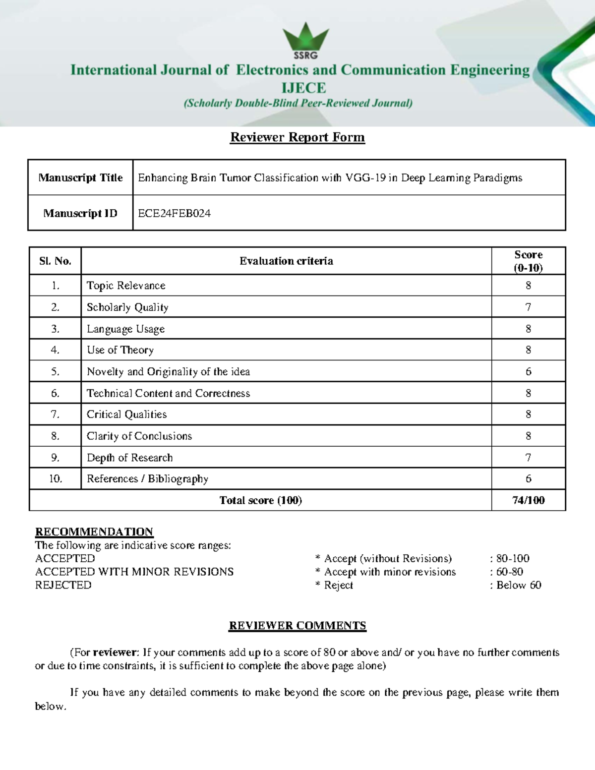 PPE RES CSS DES - Reviewer Report Form Sl. No. Evaluation criteria ...