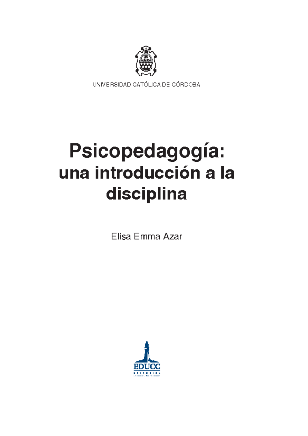 AZAR, Emma Psicopedagogia Una introduccion a la disciplina ...