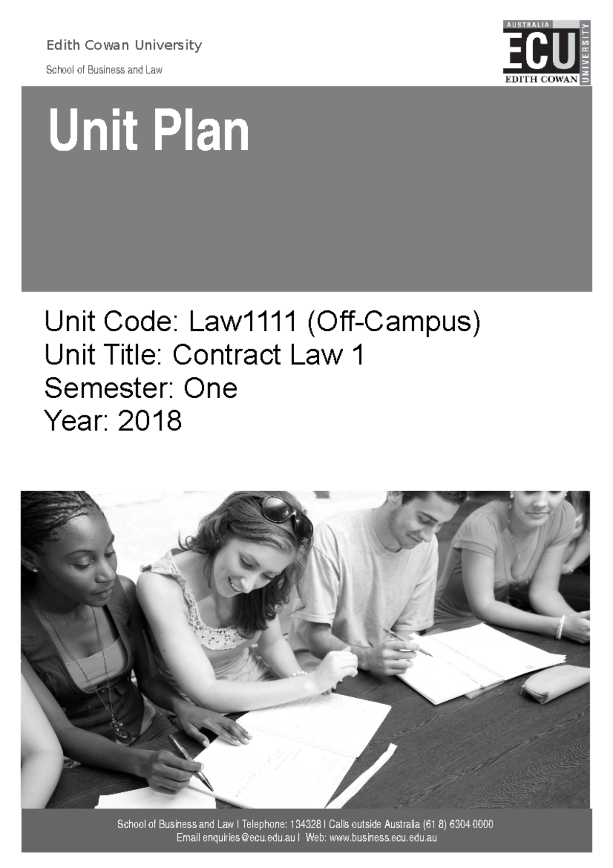 Law1111 2018 online unit plan - Edith Cowan University School of ...