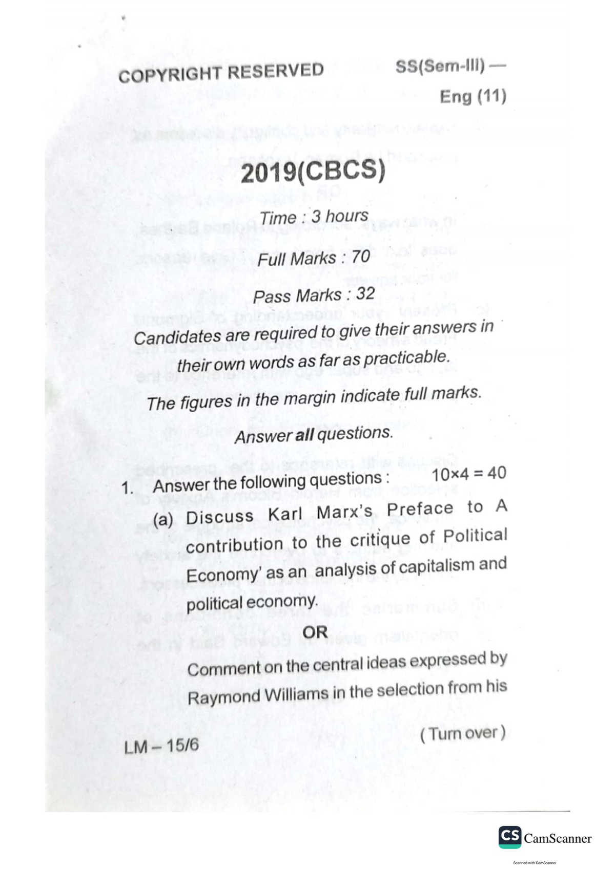 2019 P-303 PG SEM 3 - Question paper - Studocu