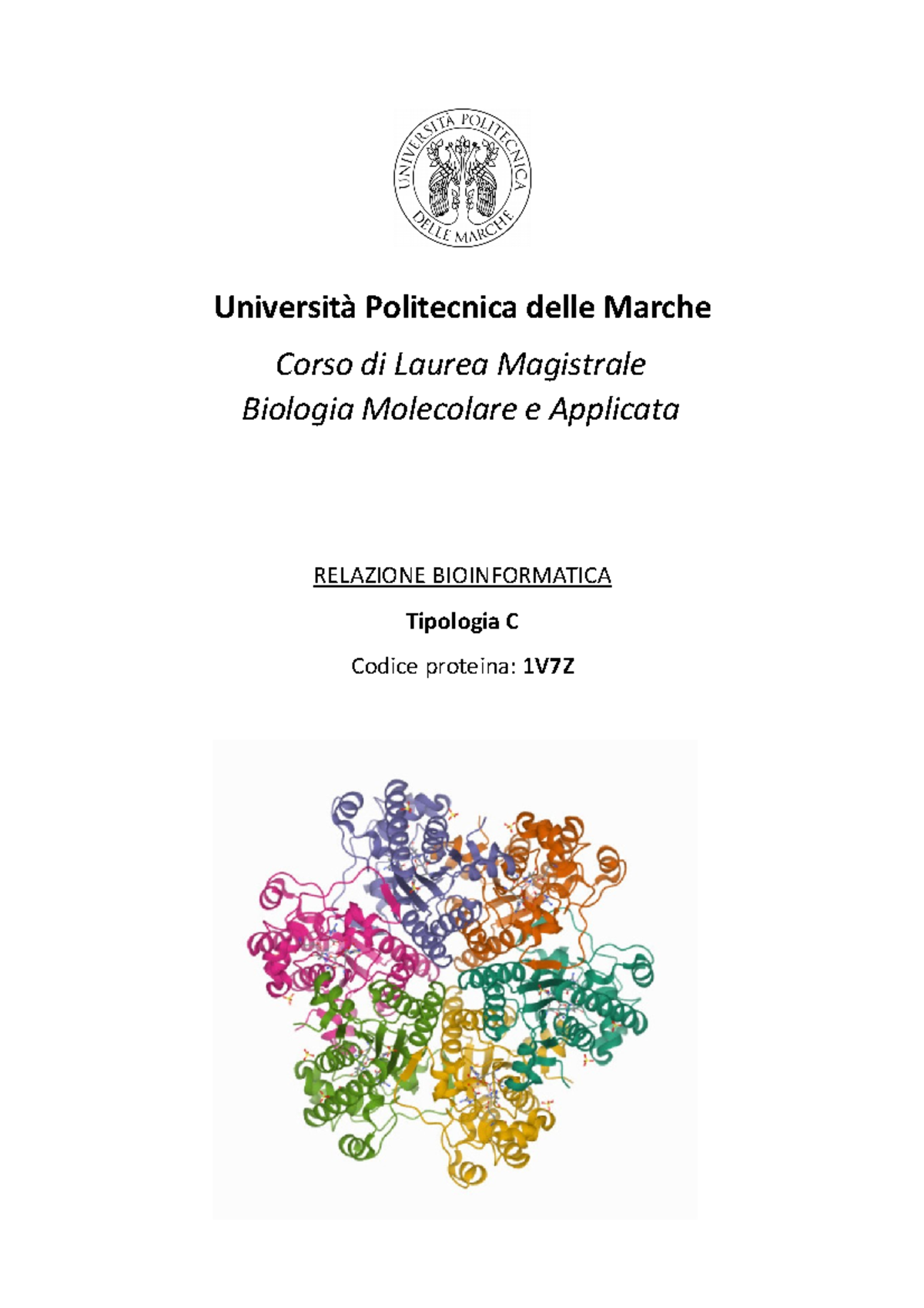Relazione per esame di Bioinformatica - Università Politecnica delle ...