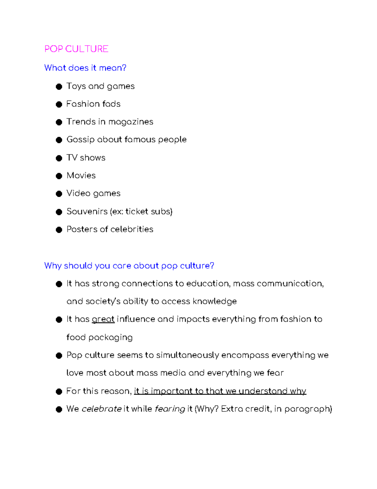 Intro to Communication Pt 3 - POP CULTURE What does it mean? Toys and ...