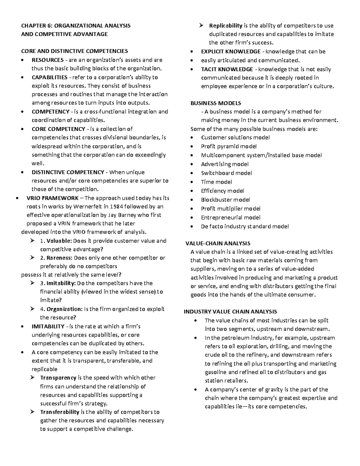 Semifinals Strategic Management Reviewer - CHAPTER 6: ORGANIZATIONAL ...