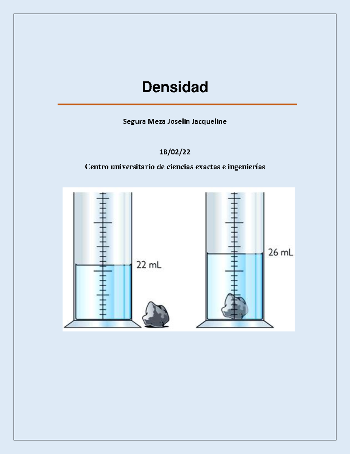 Practica 1. Densidad - Densidad Segura Meza Joselin Jacqueline 18/02 ...