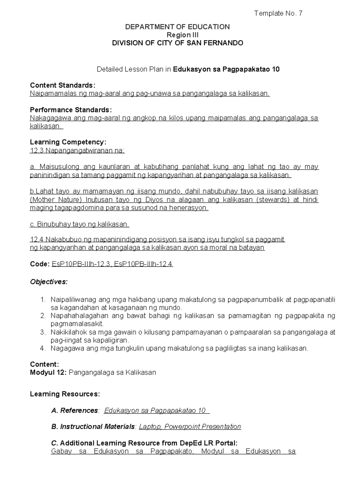 Template-No.-7 Detailed-Lesson-Plan - Template No. 7 DEPARTMENT OF ...