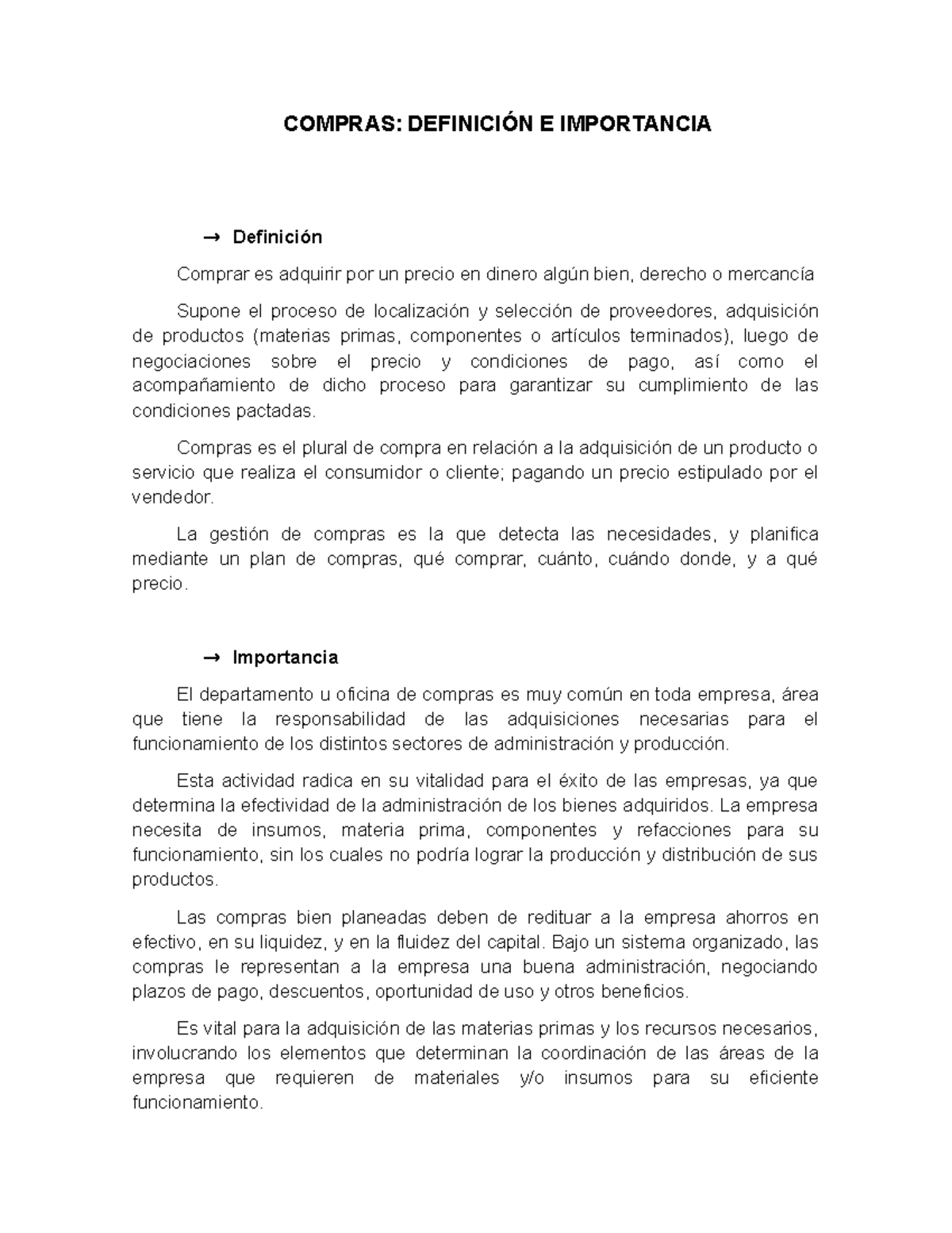 Compras-Definicón e Importancia - COMPRAS: DEFINICIÓN E IMPORTANCIA ...
