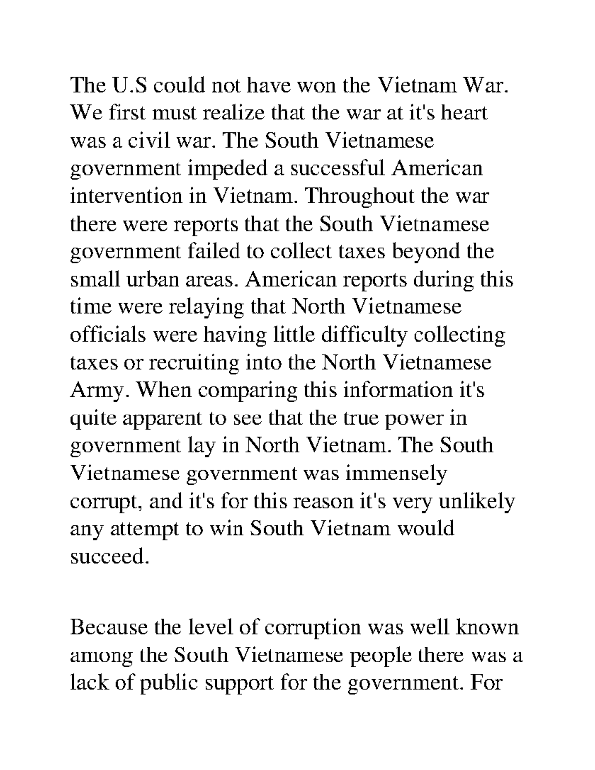 Vietnam War - PROFESSOR Jason St. Pierre, LECTURE NOTES - The U could ...