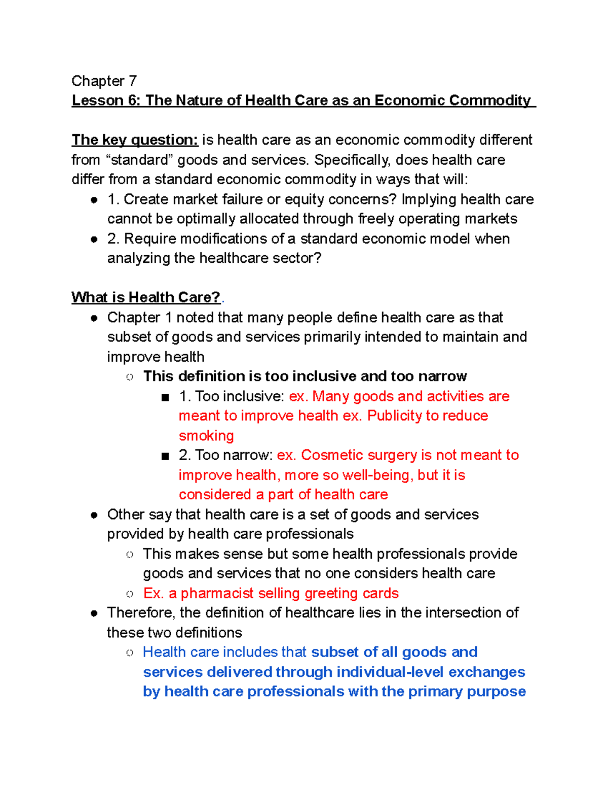 EC248 Lesson 6 Health Care as an Economic Commodity - Chapter 7 Lesson ...