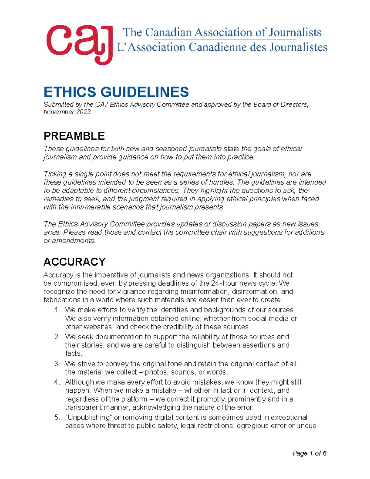 Ethics-Guidelines-v2023 - ETHICS GUIDELINES Submitted by the CAJ Ethics ...