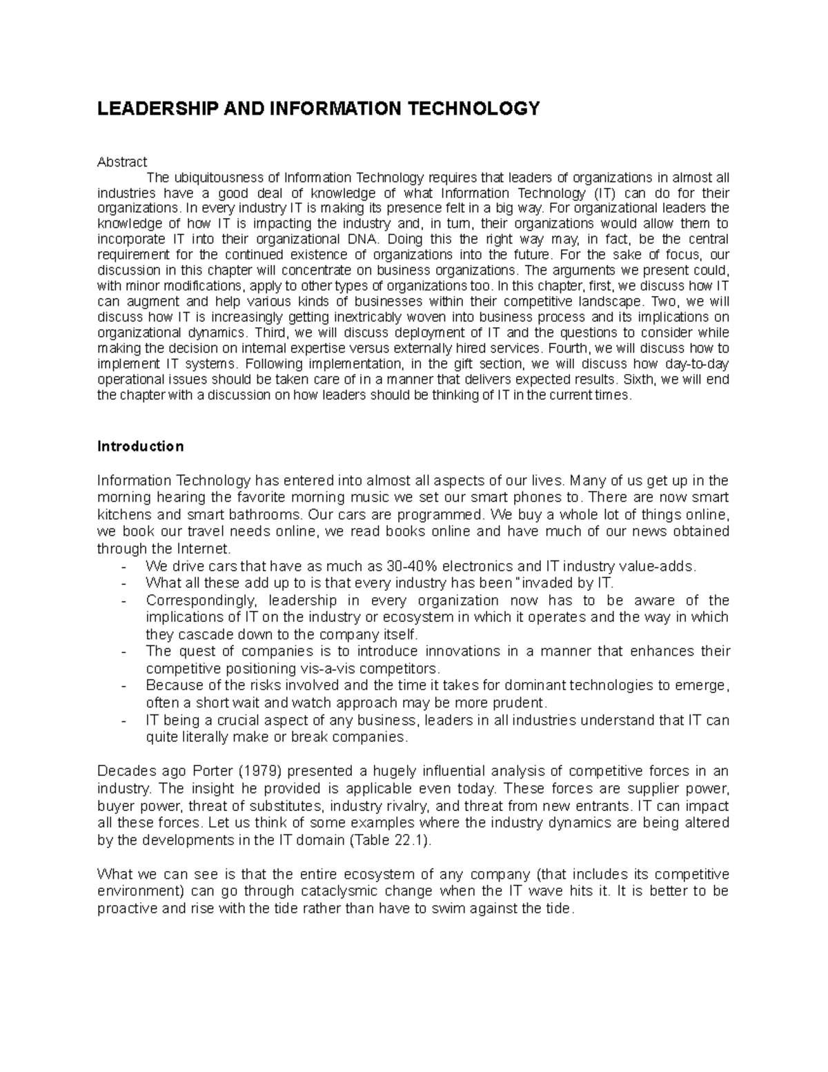 Lecture 19 - Leadereship and Information Technology - LEADERSHIP AND ...