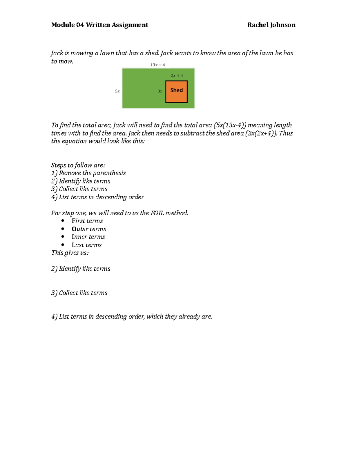 RJohnson Module 04 022619 - Module 04 Written Assignment Rachel Johnson ...