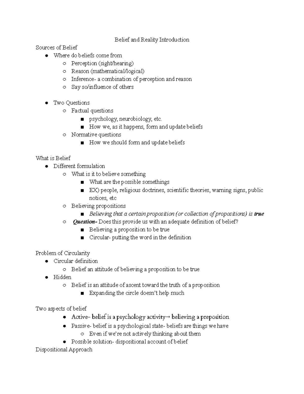 8 21- Belief and Reality Intro - Belief and Reality Introduction ...