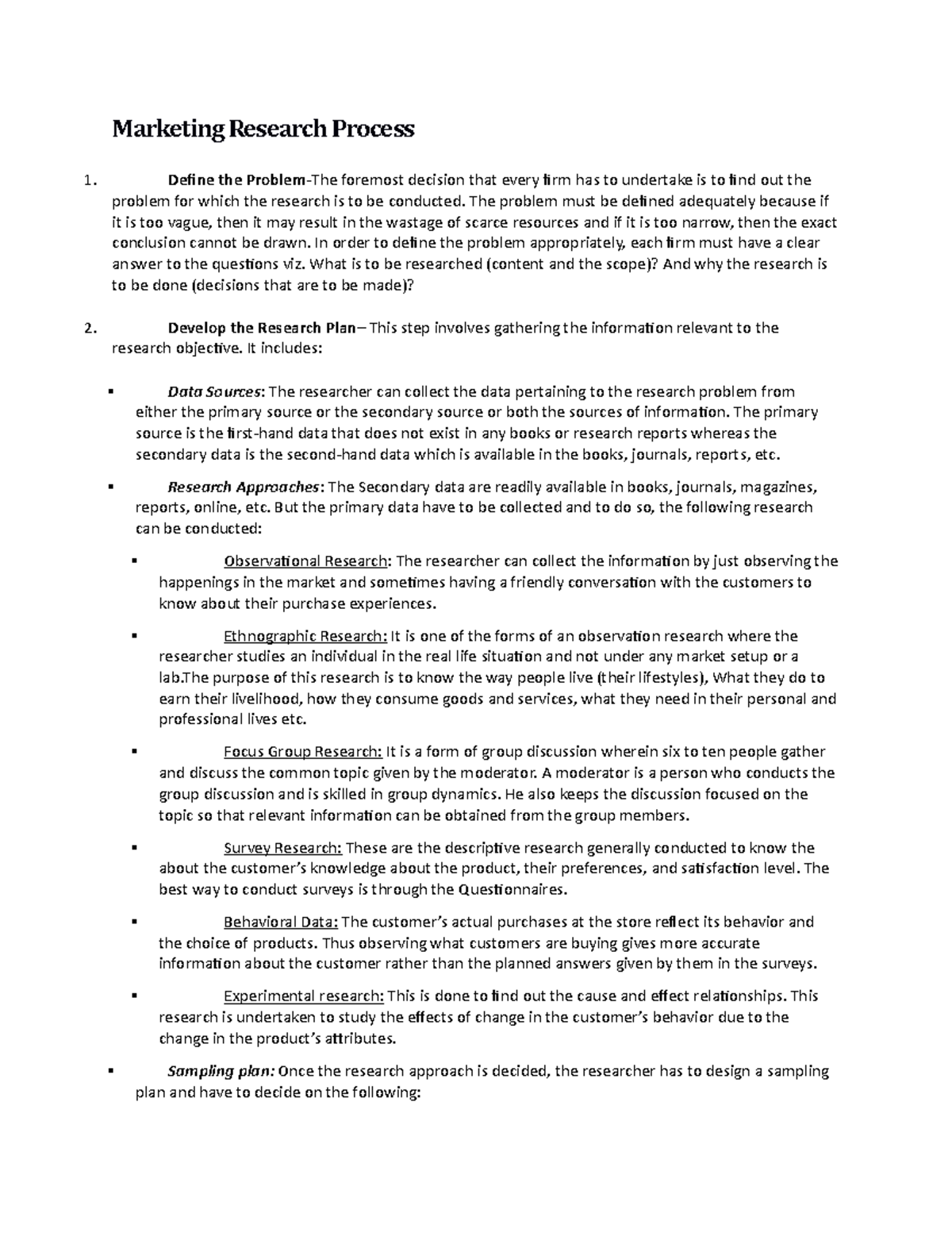 Marketing research process - 6 stage - Marketing Research Process ...