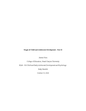 ELM - 500 Stages of Child and Adolscent Development - Stages of Child and Adolescent Development ...