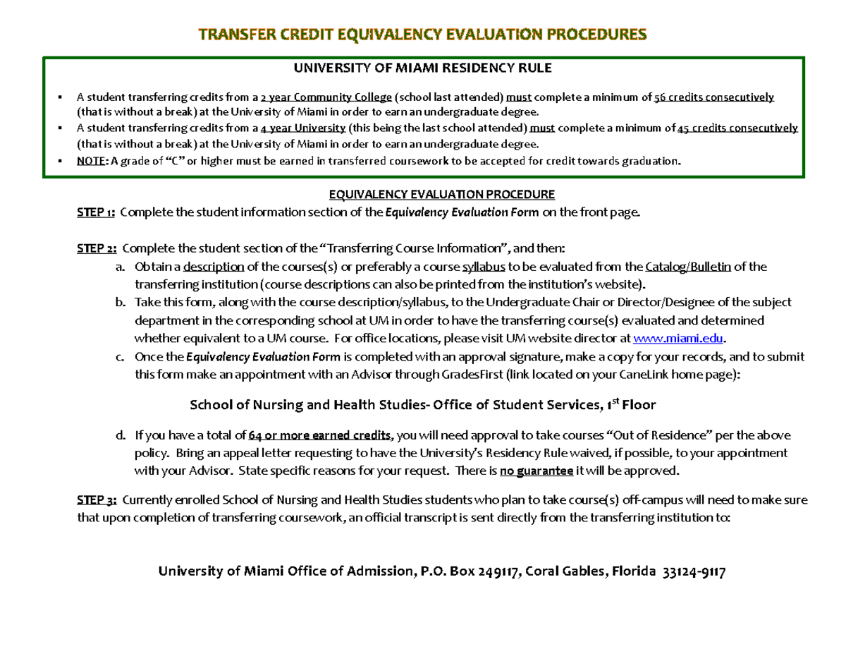 Figueroa Joseph Transfer Credit Equivalency Form-2 - UNIVERSITY OF ...