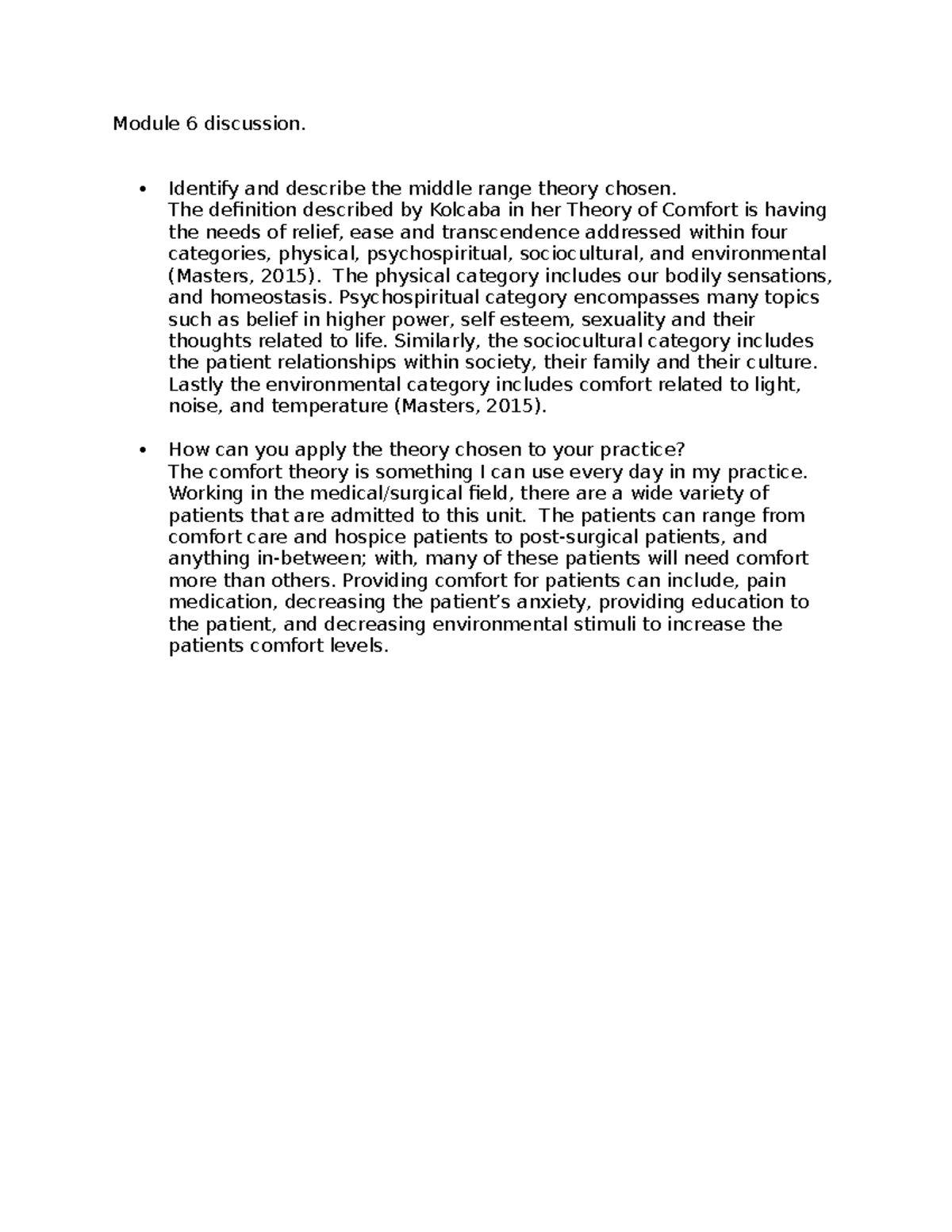 Module 6 discussion - Module 6 discussion. Identify and describe the ...