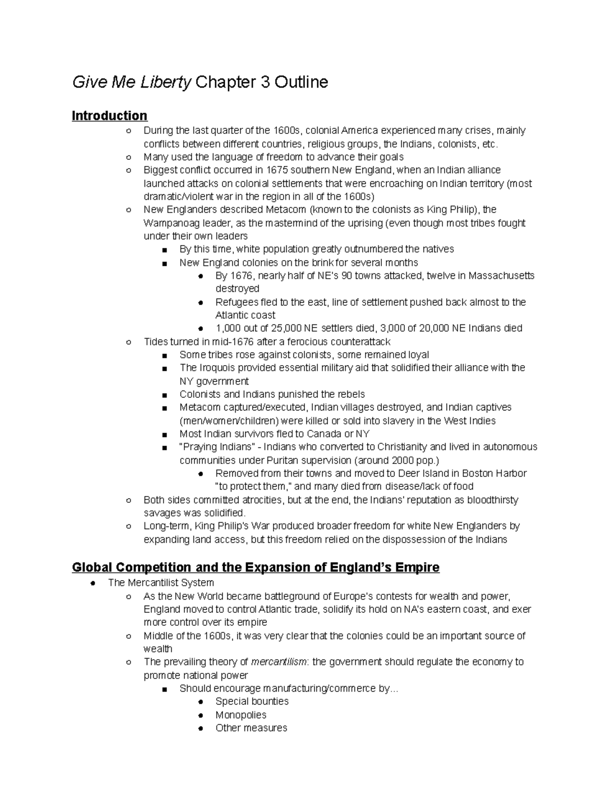 Chapter 3 Outline - Give Me Liberty Chapter 3 Outline Introduction ...