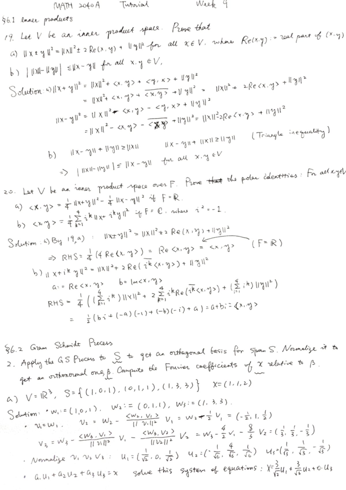 Tutorial 7 - some useful note - MATH 2040A Tutorial Week 9 lnner ...