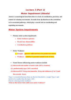 Lec 1 - Notes - Lecture 1 The Nervous System: Anatomy and Neural ...