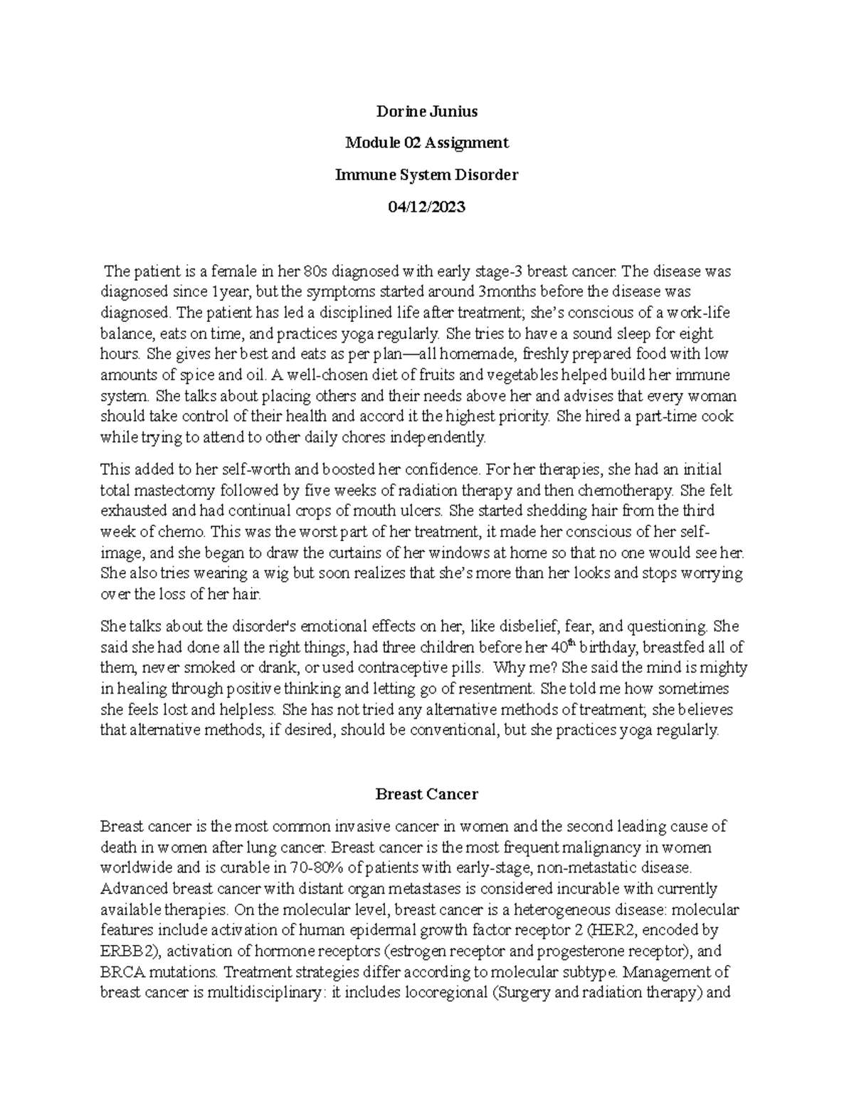 Ddavid module 02writtenassignment-immunessysttemdisorders 041423 ...