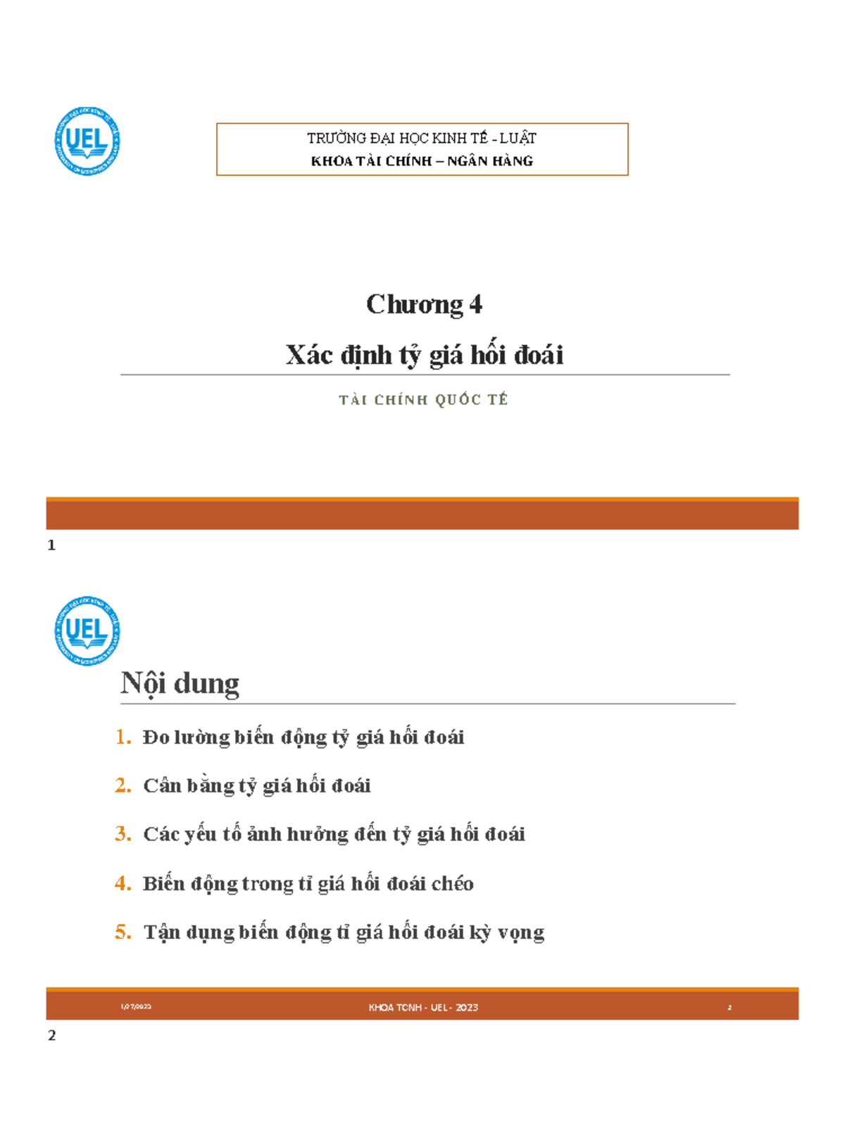 C4hụuiuoinn h9jiu iui - Chương 4 Xác định tỷ giá hối đoái T À I C H Í N ...