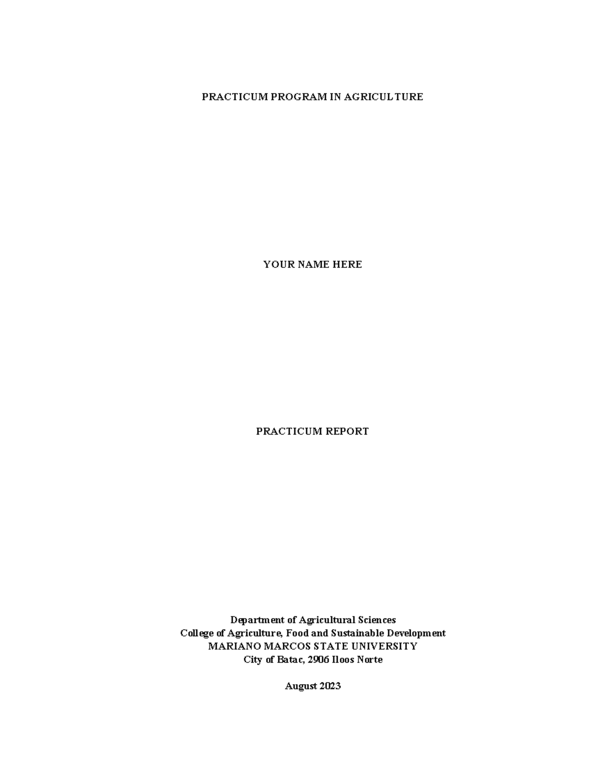 Template for mid-year practicum terminal report - PRACTICUM PROGRAM IN ...