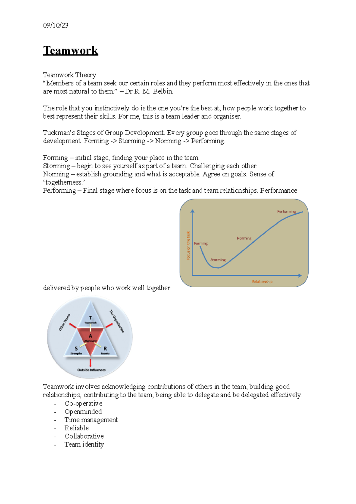 2. Teamwork - 09/10/ Teamwork Teamwork Theory “Members of a team seek ...