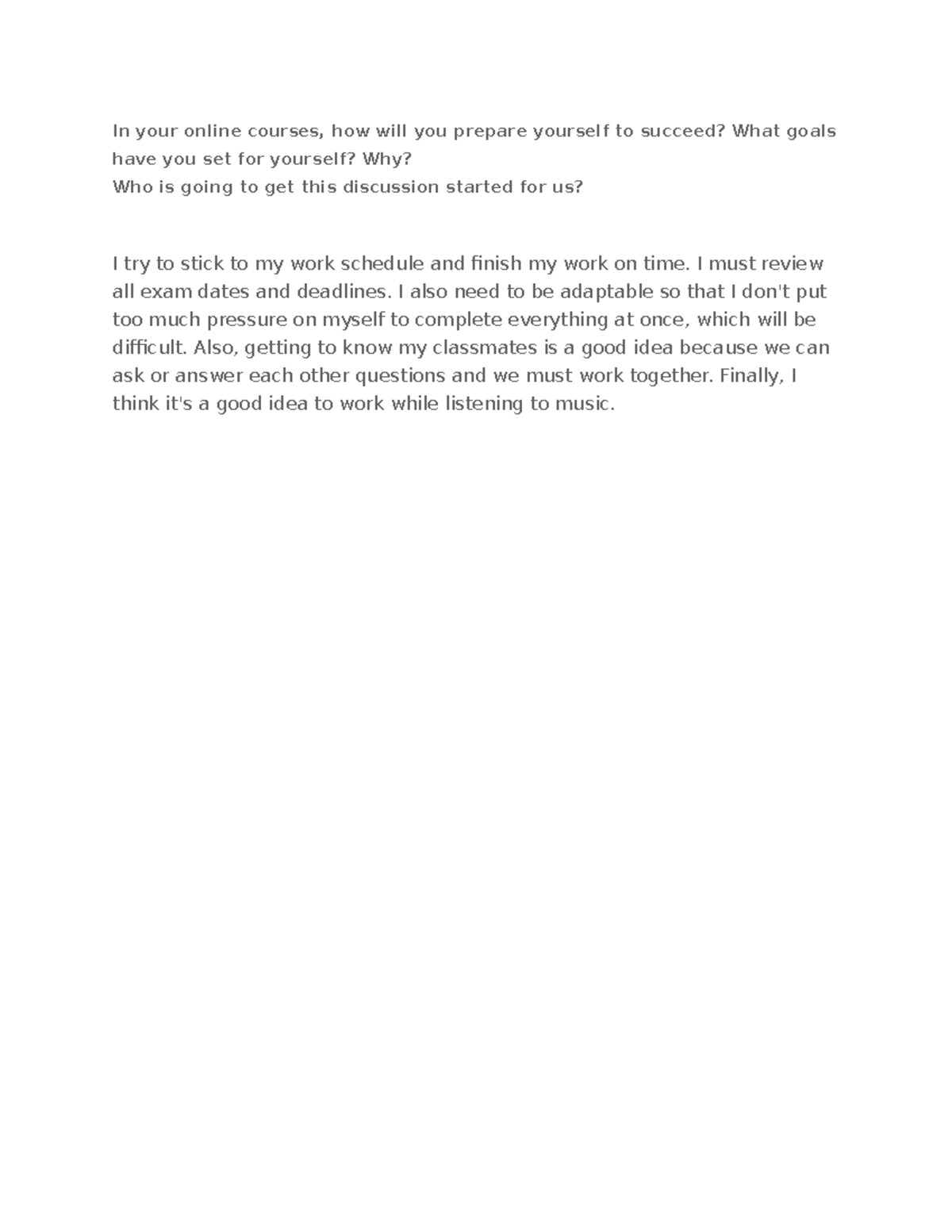 Week 3 Partcipation 1 - Week 3 participation - In your online courses ...