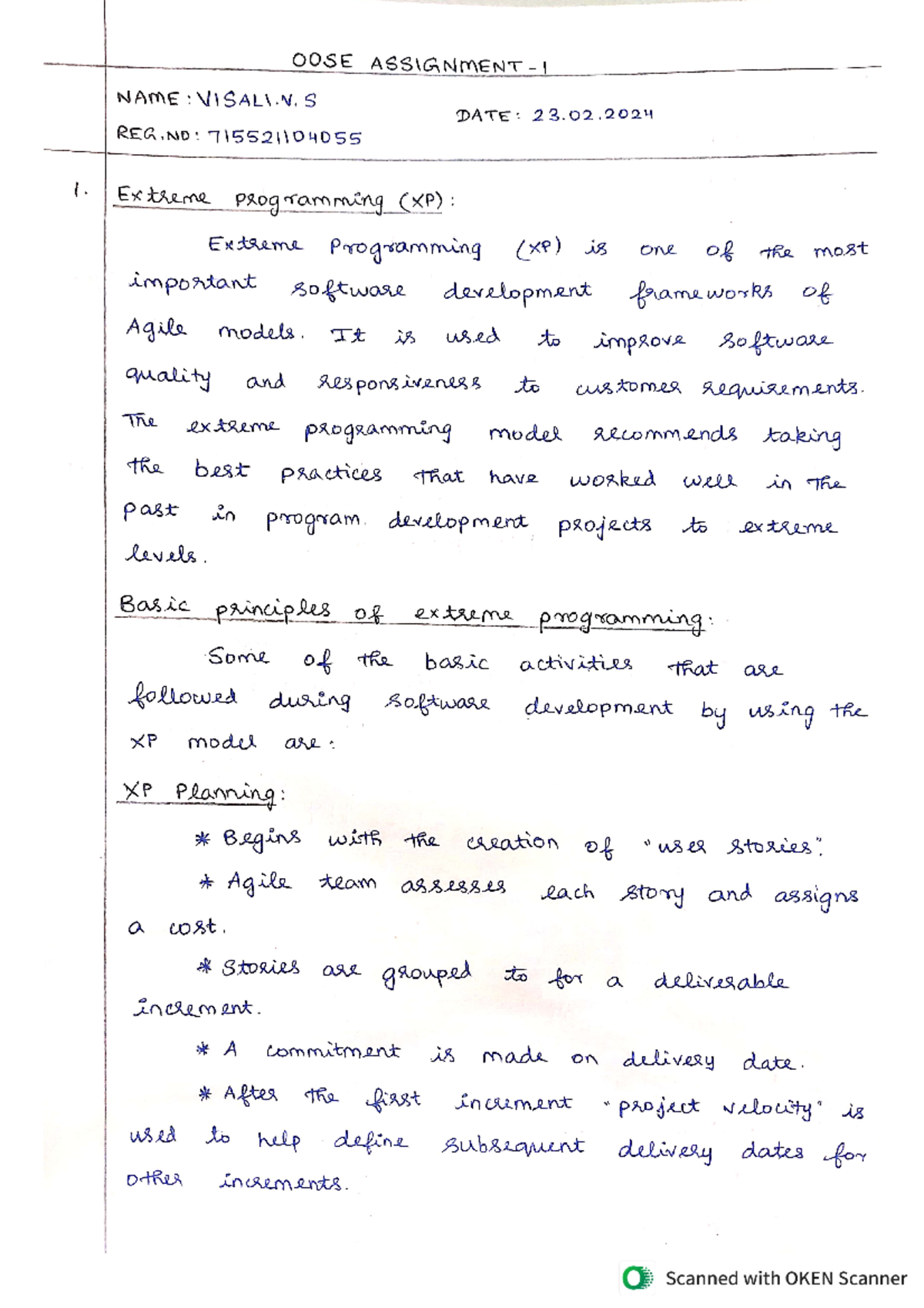 OOSE Assignment- 1 - asd - Electronics and Communication Engineering - Studocu