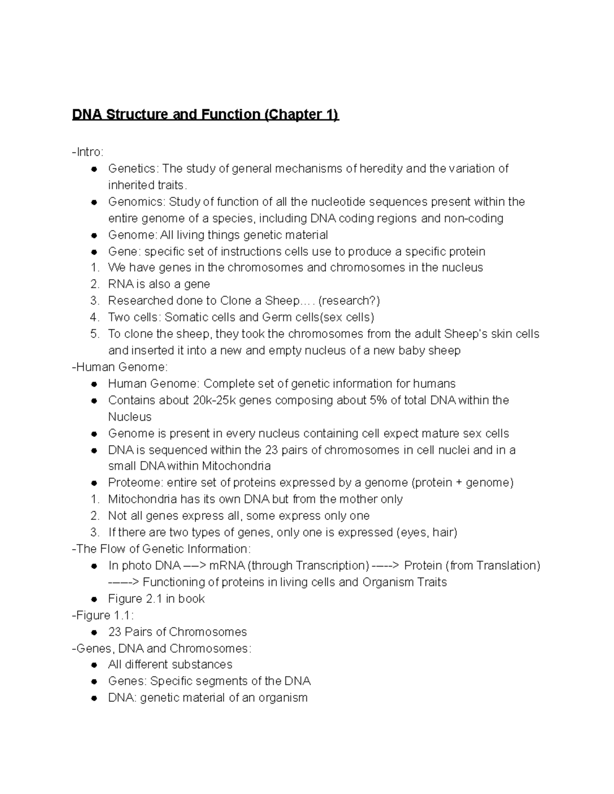 Chapter 1 DNA Strcuture and Function - DNA Structure and Function ...