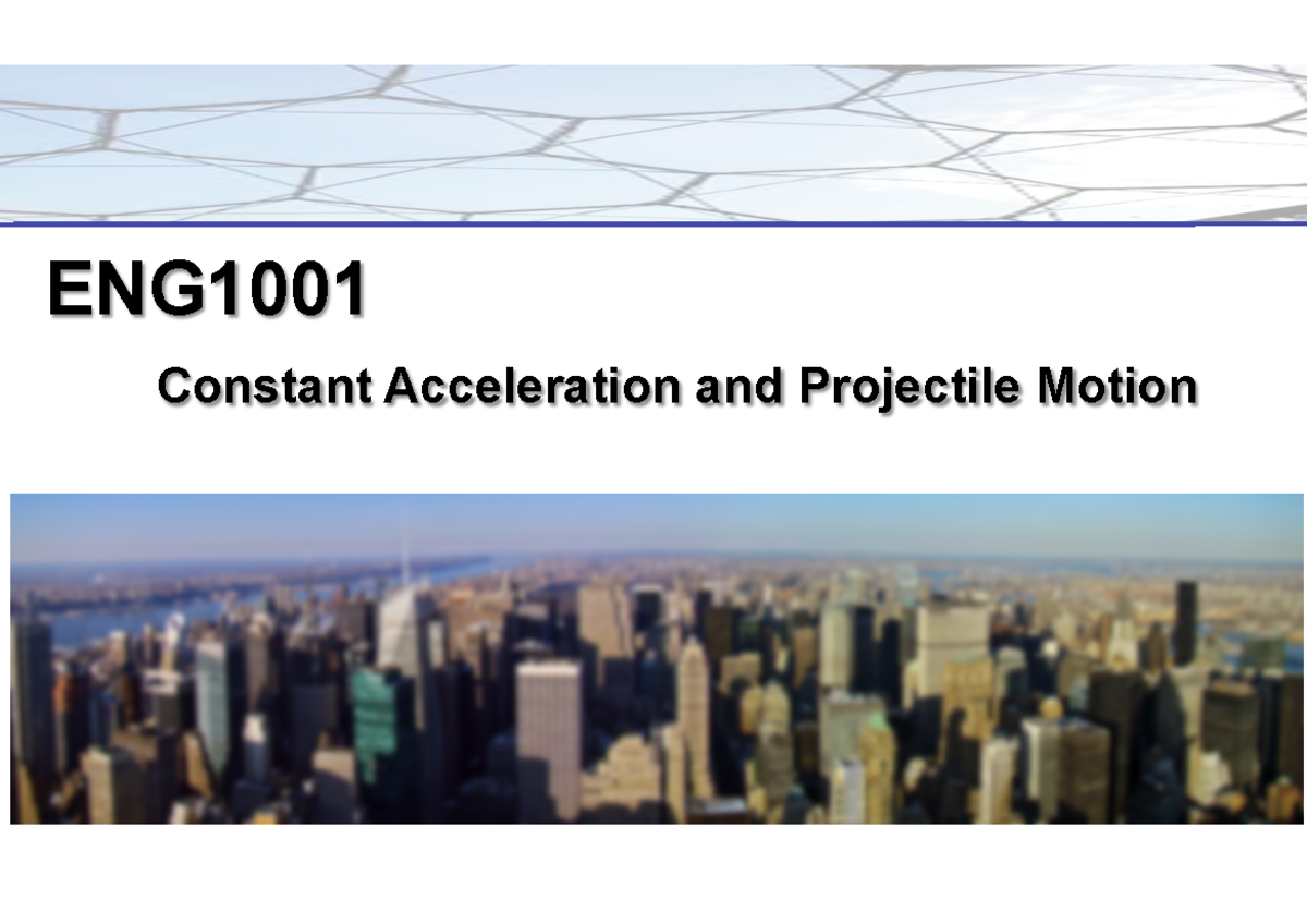 Video 8.7 - Constant Acceleration and Projectile Motion - ENG Constant ...