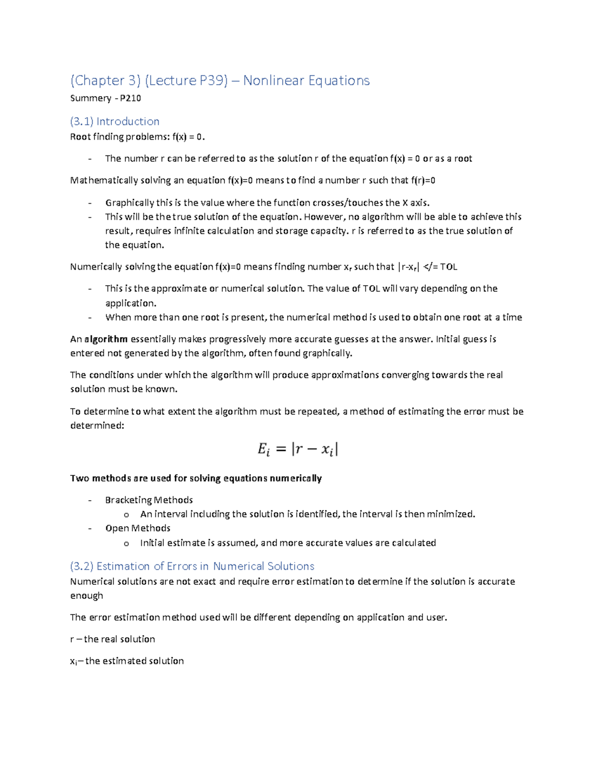 Chapter 3 Warning Tt Undefined Function 32 Chapter 3 Lecture P39 Nonlinear Equations