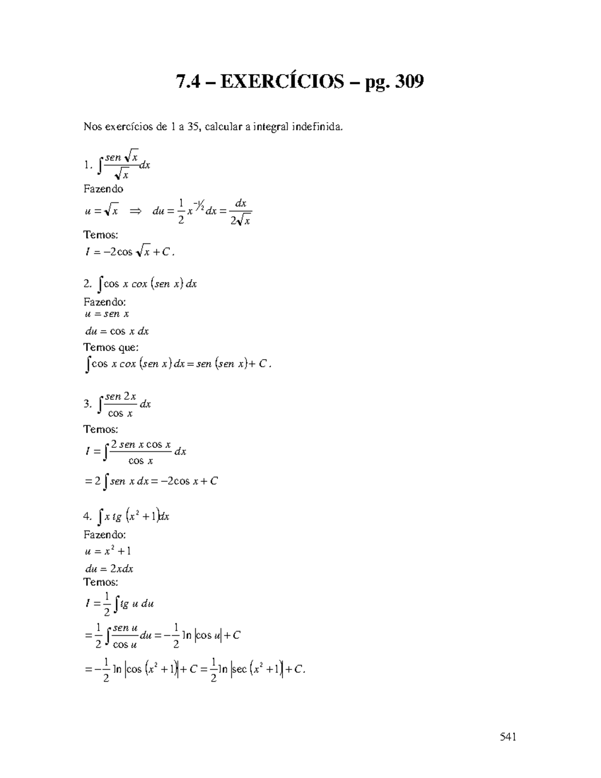 Resolução de exercícios do capítulo 7 do livro Cálculo A - 7 ...
