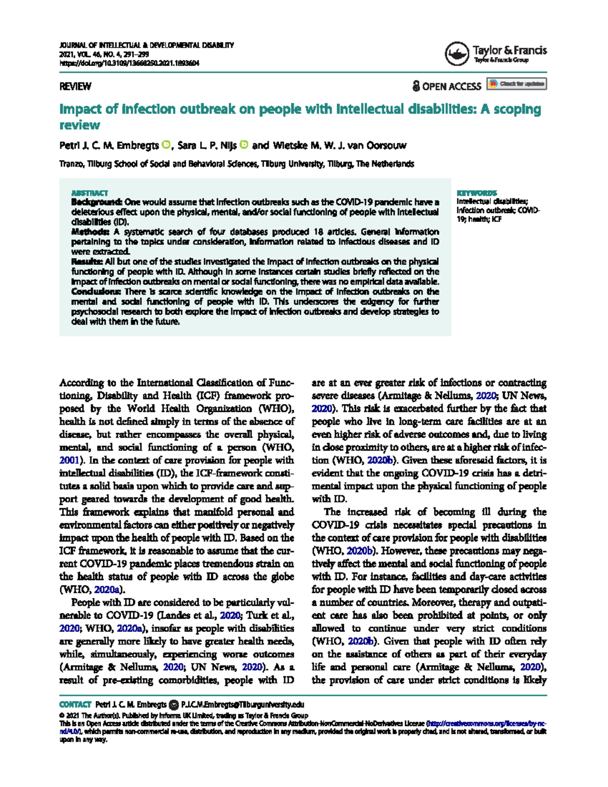 Impact OF Infection Outbreak - PS124 - Studocu
