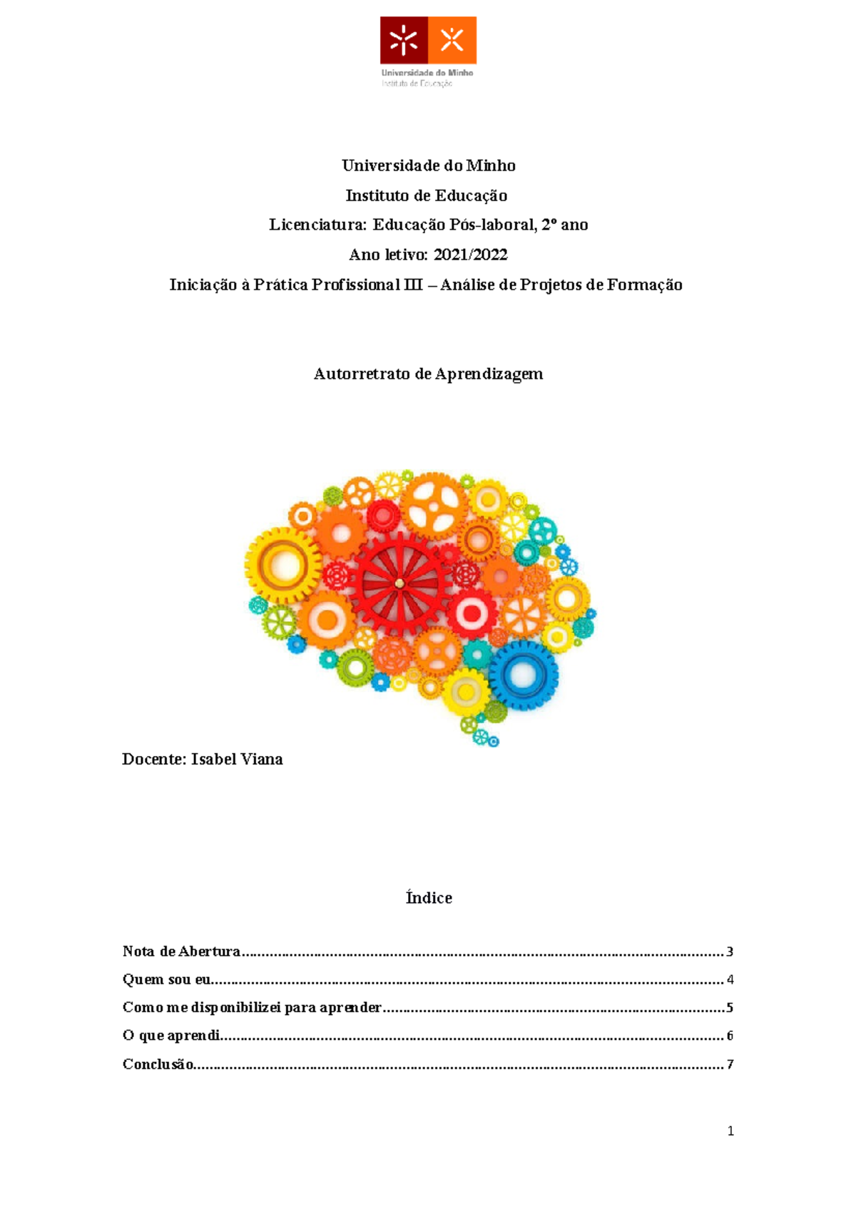 Trabalho individual IPP - Universidade do Minho Instituto de Educação ...