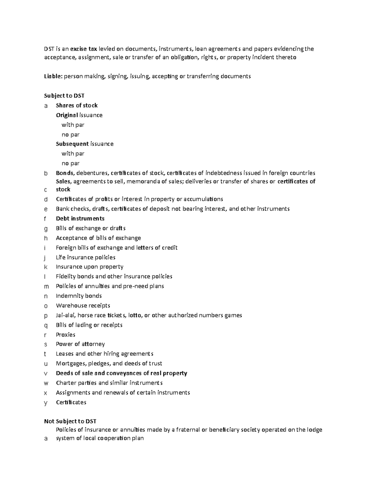 DST - DST - DST is an excise tax levied on documents, instruments, loan ...