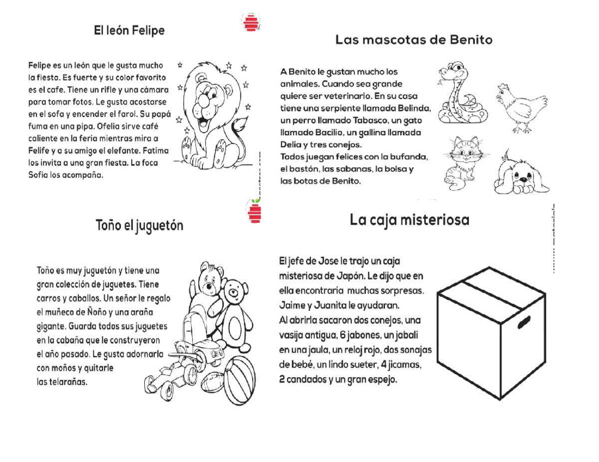 Lecturas - taller - El león Felipe Las mascotas de Benito Felipe es un ...