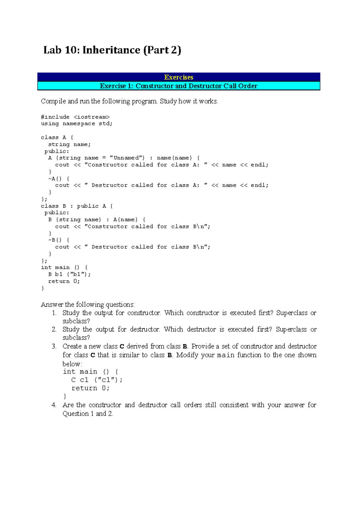 296830 Computer Programming Lab 10 - Lab 10: Inheritance (Part 2 ...