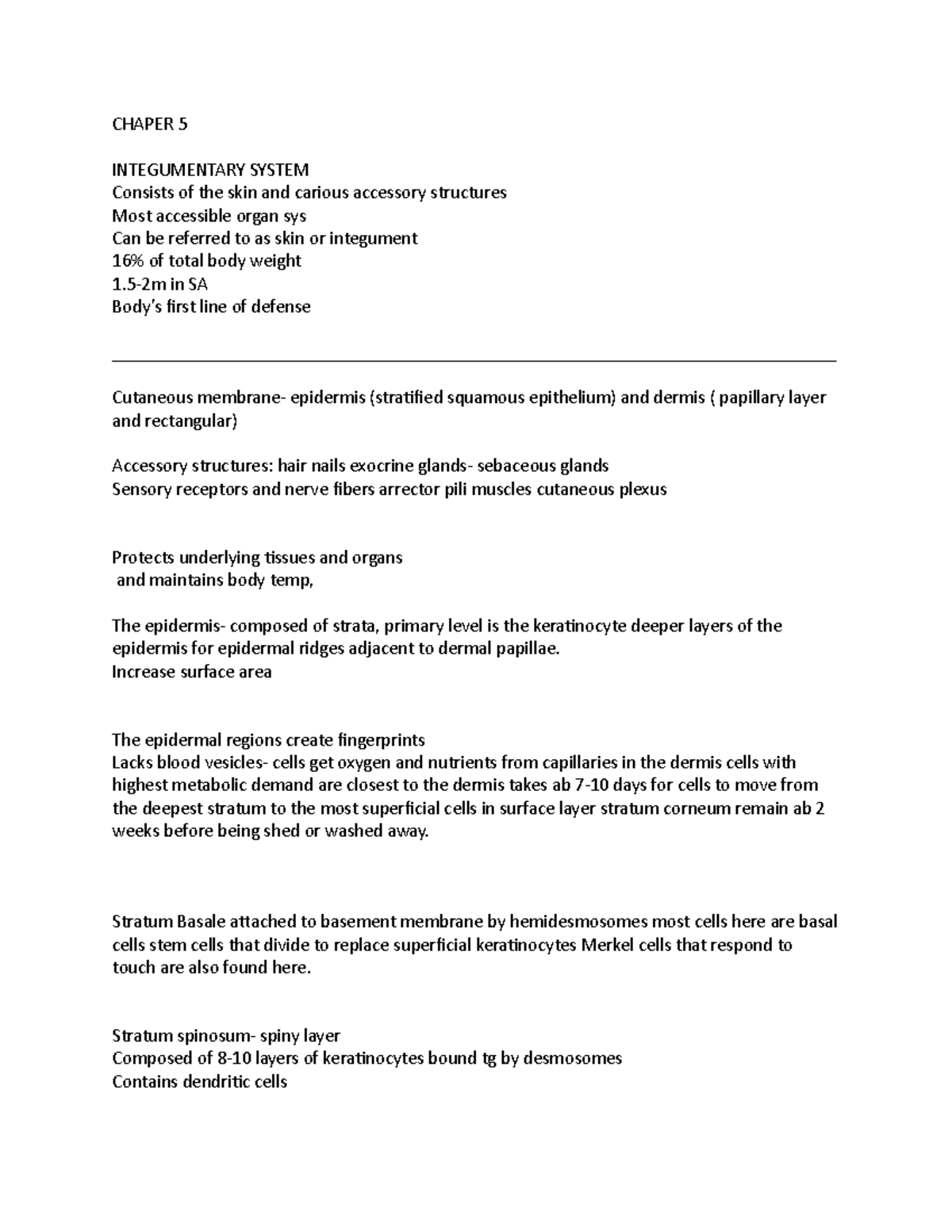 SKIN UNIT Anatomy - This is - CHAPER 5 INTEGUMENTARY SYSTEM Consists of ...