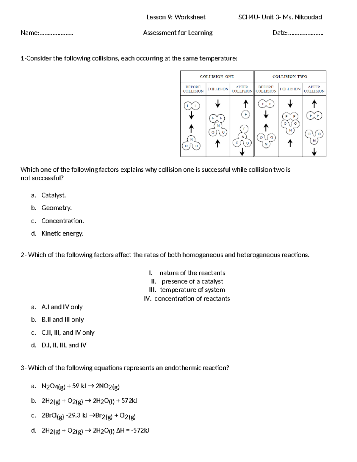 U3-L9-Worksheet - Worksheet - Lesson 9: Worksheet SCH4U- Unit 3- Ms ...