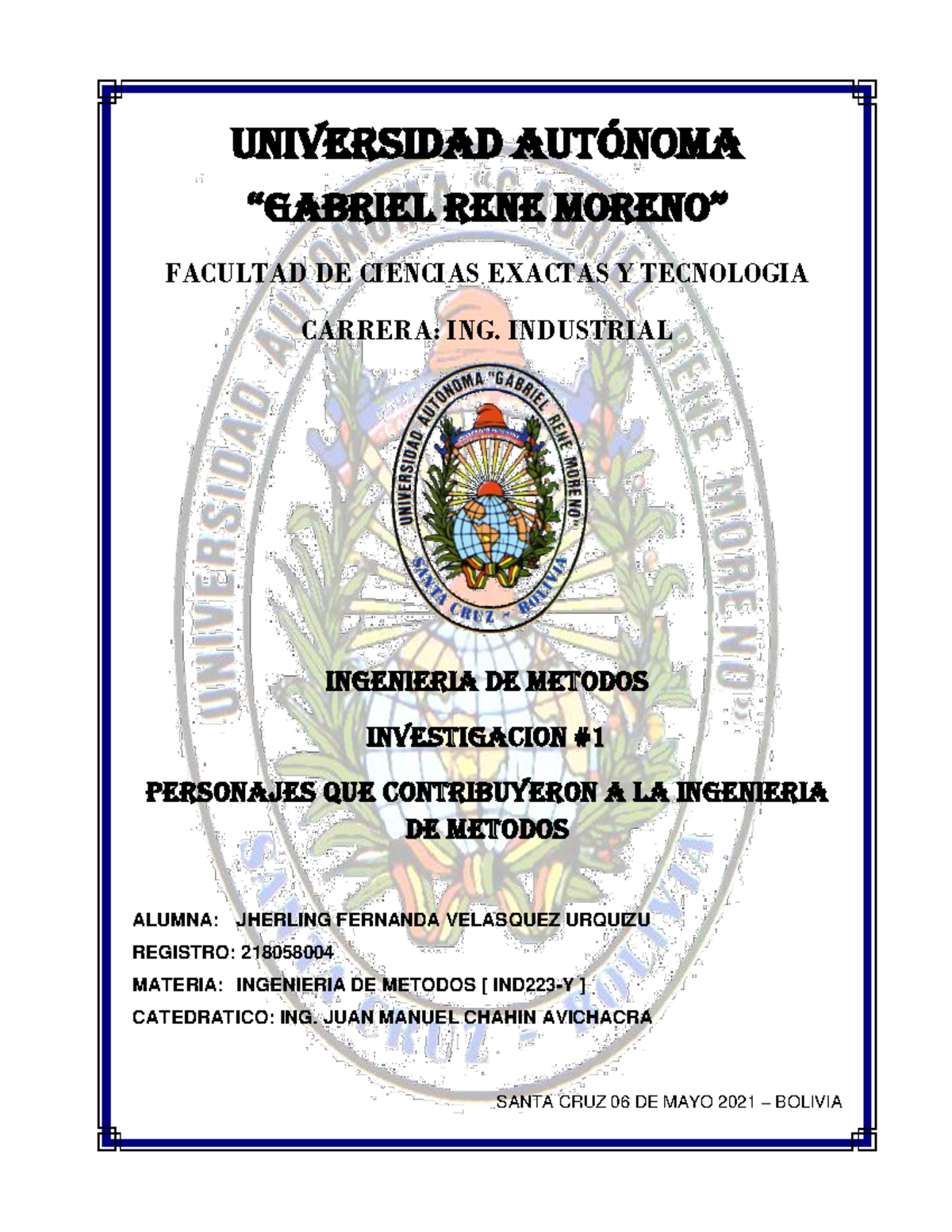 Investigacion #1 - Jherling Fernanda Velasquez Urquizu - UNIVERSIDAD ...