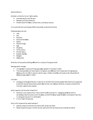 Social WORK - Lecture notes 1-11 - SOCIAL WORK: LECTURE 1 Why look at ...