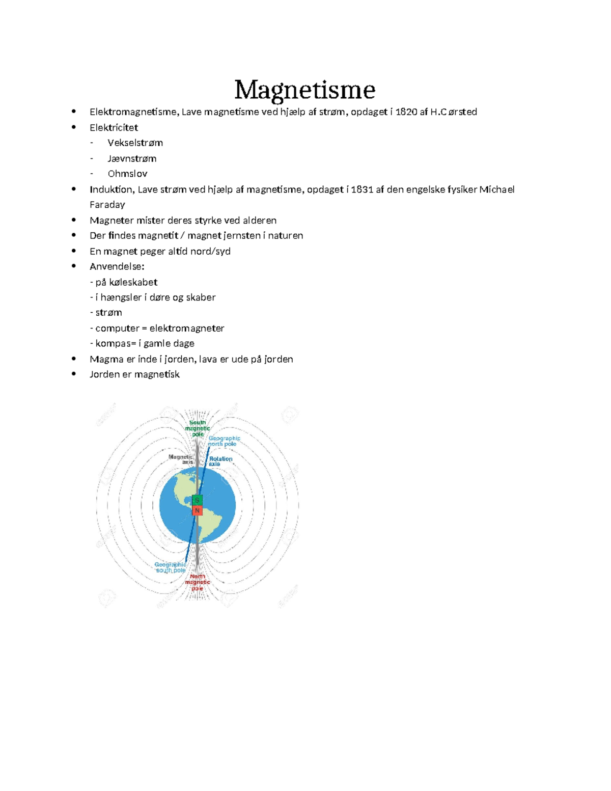 Magnetisme noter - Magnetisme Elektromagnetisme, Lave magnetisme ved ...