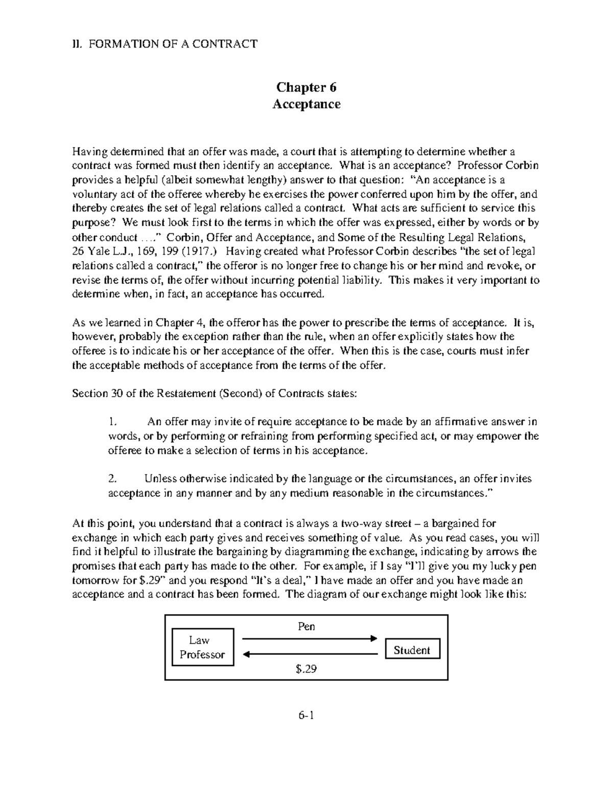 Fac Pac Chapter 6 - Anderson Fall 2022 - 6- II. FORMATION OF A CONTRACT Chapter 6 Acceptance ...