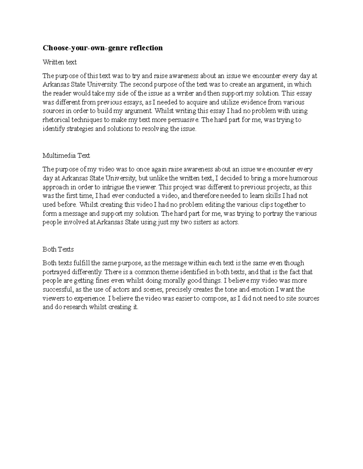 Comp 2Evan Roode choose your own genres reflection - Choose-your-own ...