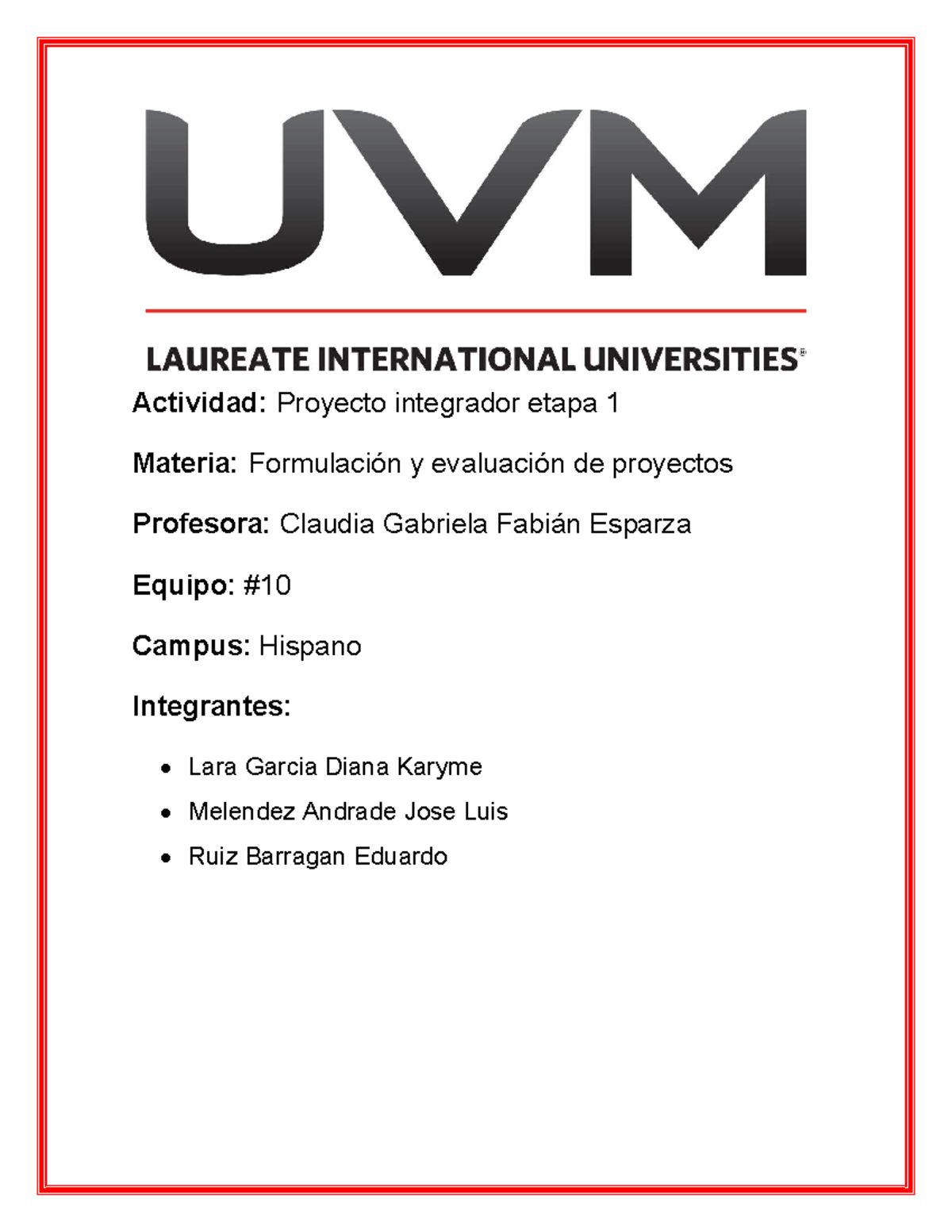 A2 E10 - Actividad 2 Proyecto integrador etapa 1 - Actividad: Proyecto integrador etapa 1 ...