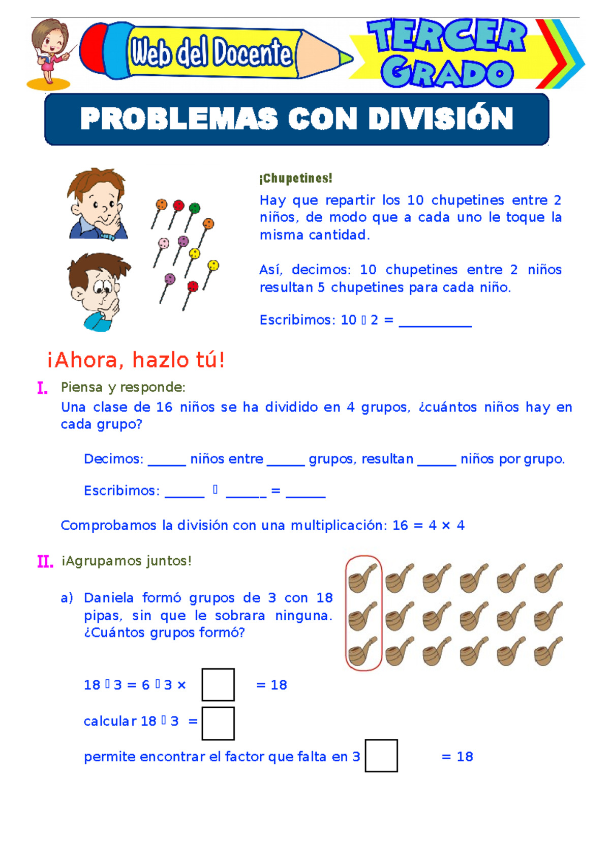Problemas-con-División-para-Tercer-Grado-de-Primaria - ¡Ahora, hazlo tú ...
