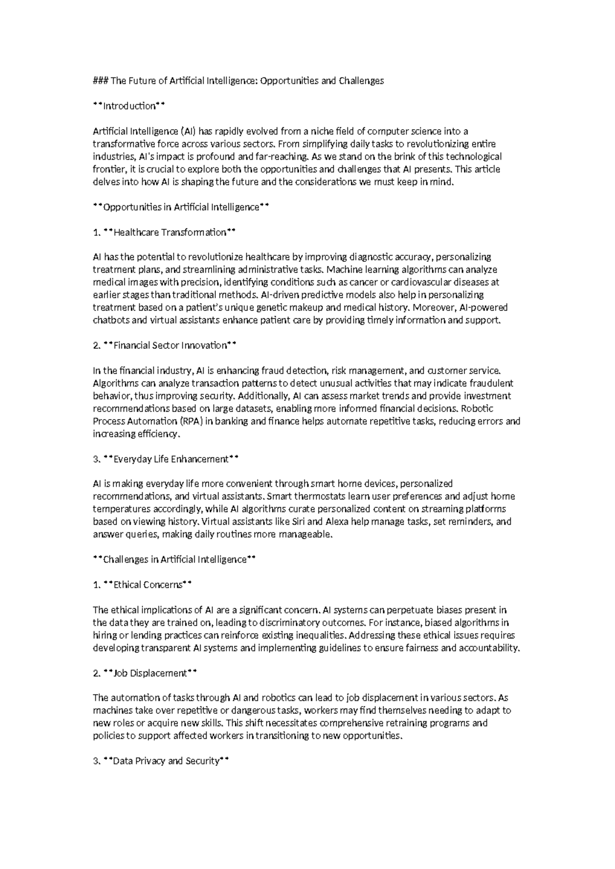 The Future of Artificial Intelligence - From simplifying daily tasks to ...