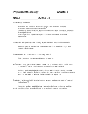 Physical Anthropology Chapter 2 Notes - It is the most critical ...