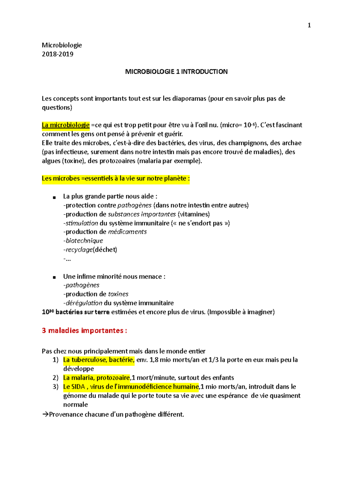 1. Microbiologie - Warning: TT: undefined function: 32 Microbiologie 2018- MICROBIOLOGIE 1 - Studocu